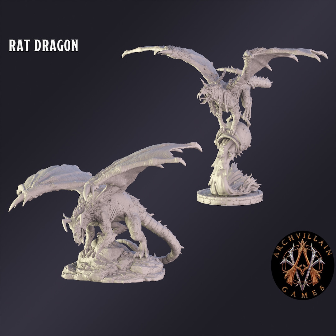 Dnd Miniature Rat Dragon Miniature for Dungeons and Dragons Tabletop ...