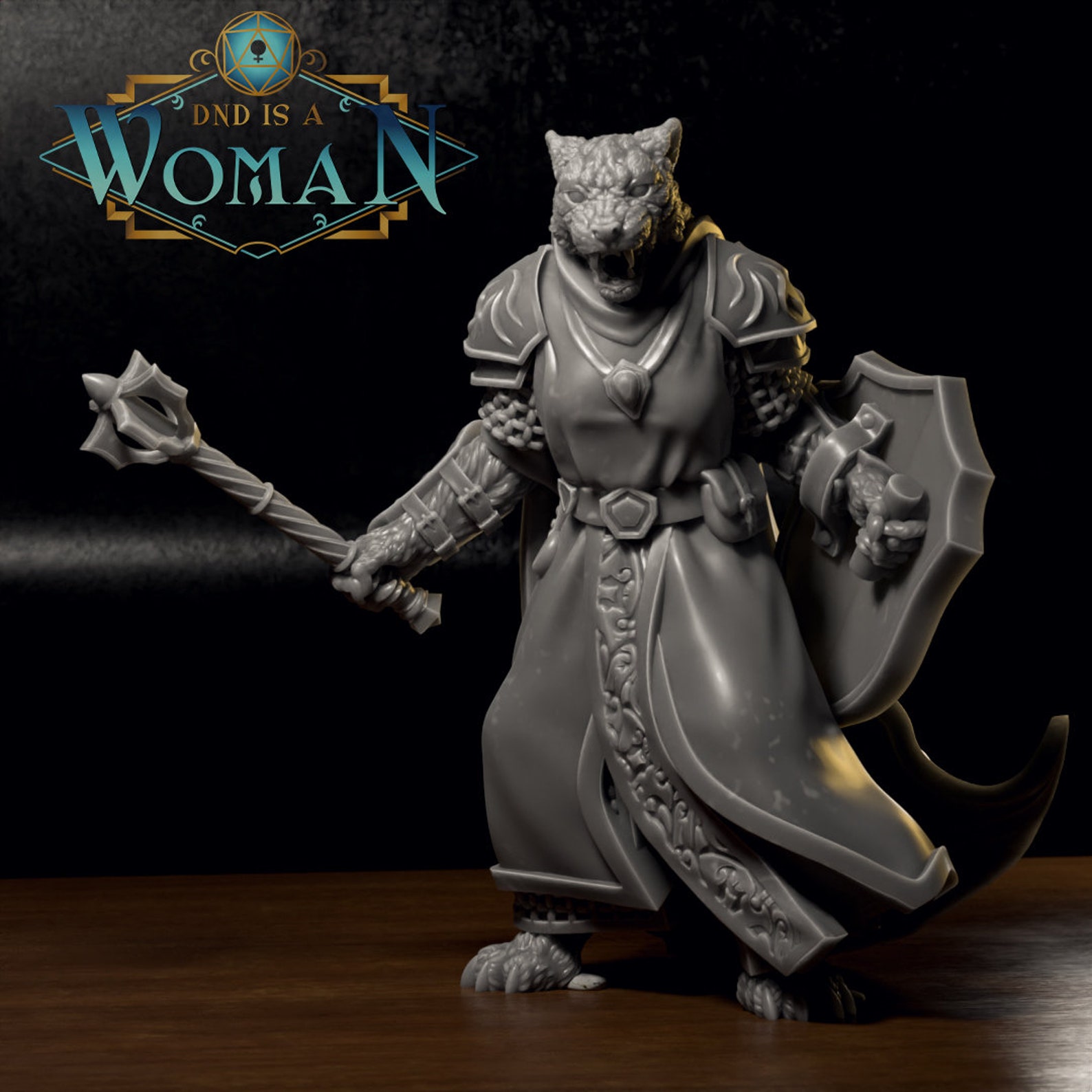Dnd Miniature Tabaxi Cleric Miniature for Dungeons and Dragons Tabletop ...