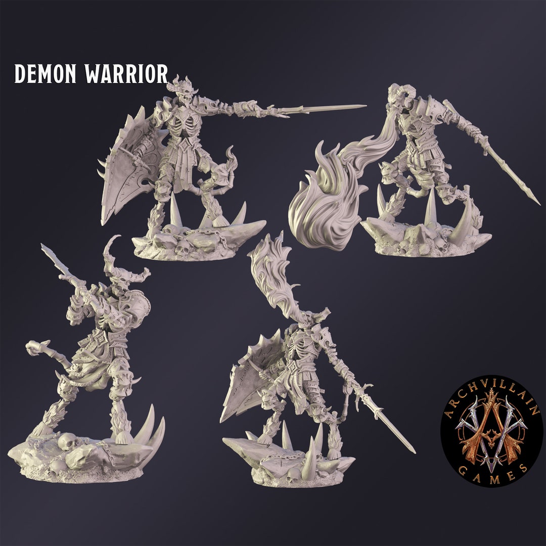 Dnd Miniature Demon Warrior Miniature for Dungeons and Dragons Tabletop ...