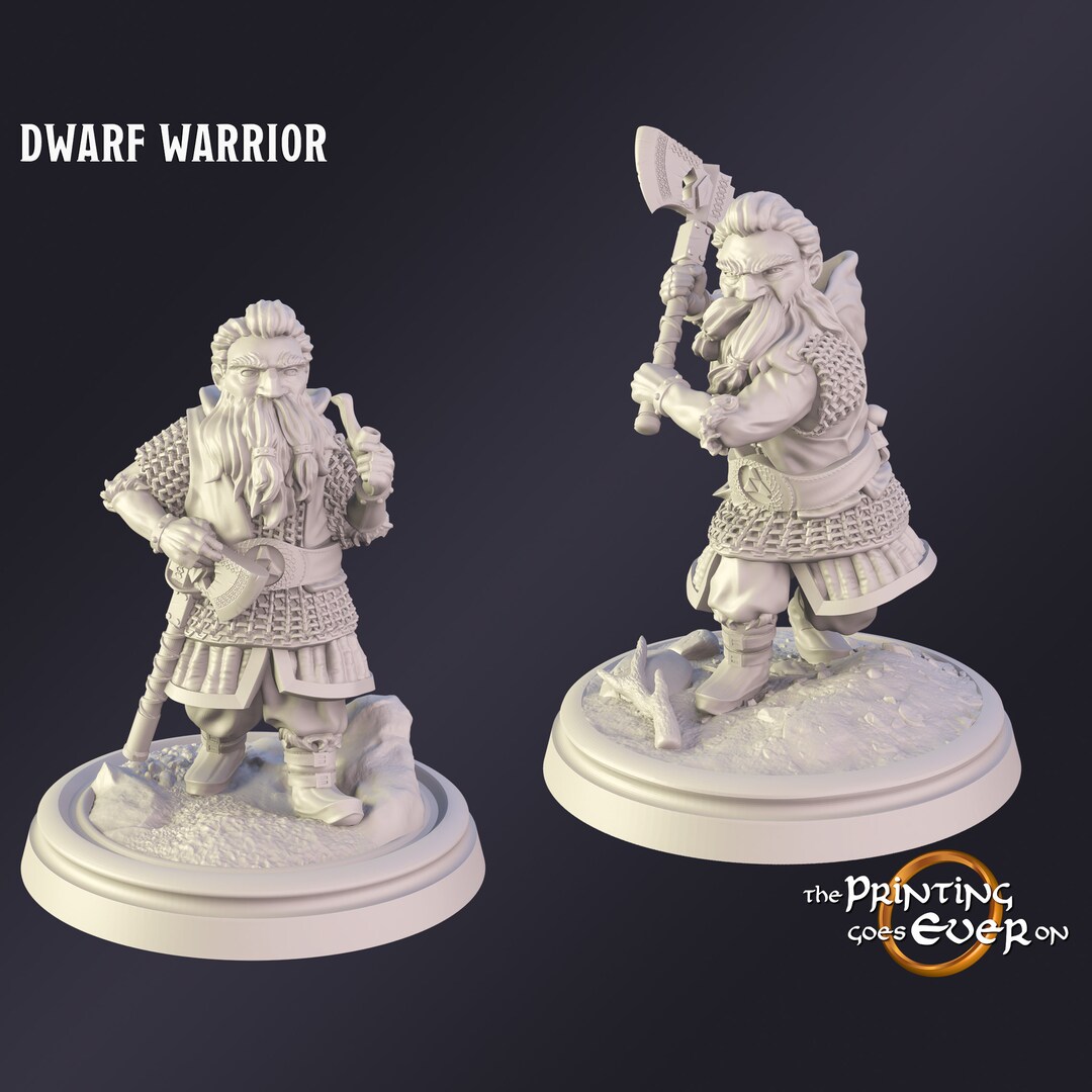 Dnd Miniature Dwarf Warrior Miniature for Dungeons and Dragons Tabletop ...