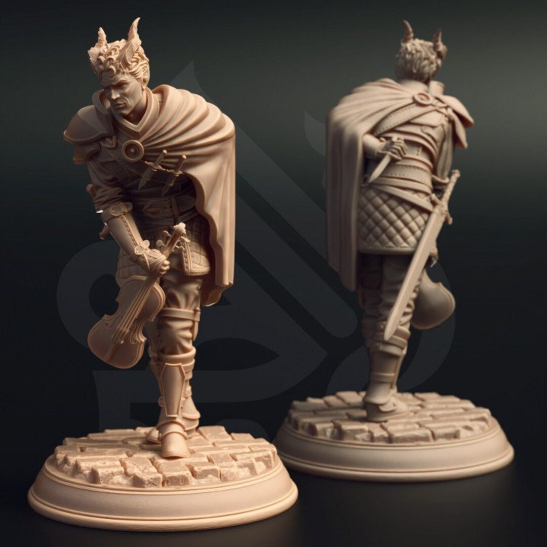 Dnd Miniature Tiefling Valor Bard Miniature for Dungeons and Dragons ...