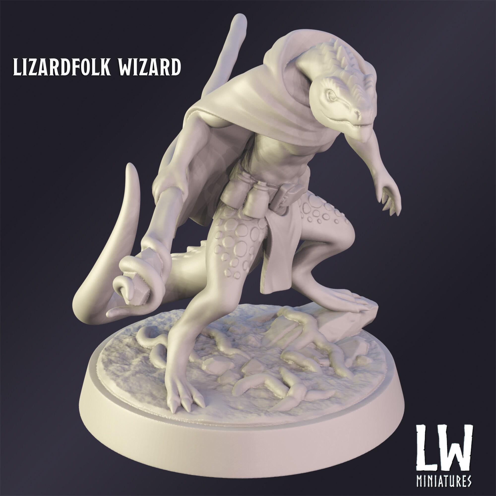 Lizardfolk Wizard Premium Tabletop Game Miniature From Lost - Etsy