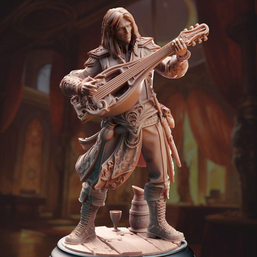 Dnd Miniature Human Bard of Luck Miniature for Dungeons and Dragons ...