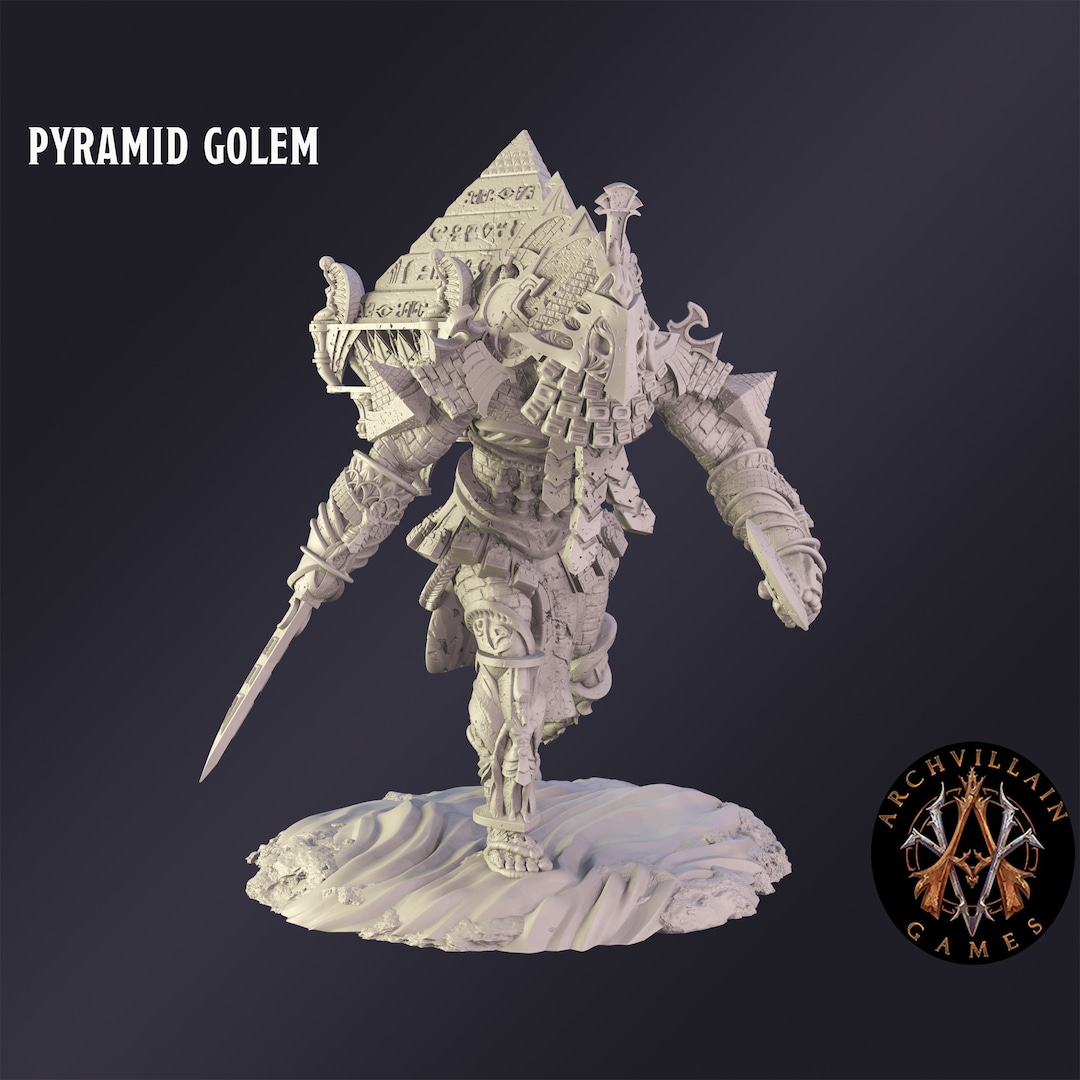 Dnd Miniature Pyramid Golem Miniature for Dungeons and Dragons Tabletop ...