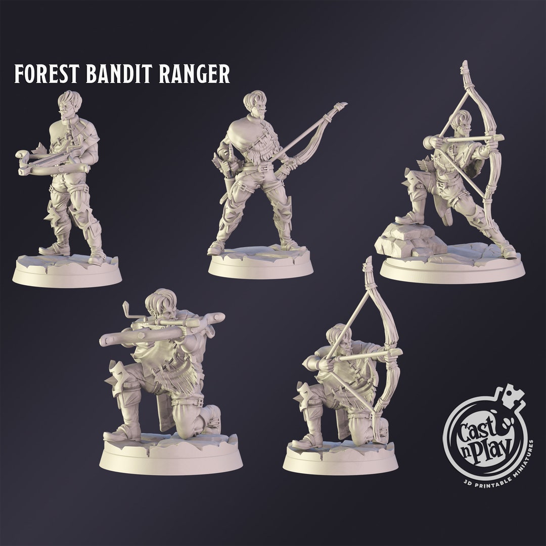 Dnd Miniature Forest Bandit Ranger Miniature for Dungeons and Dragons ...