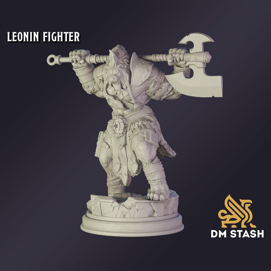 Dnd Miniature Leonin Fighter Miniature for Dungeons and Dragons ...