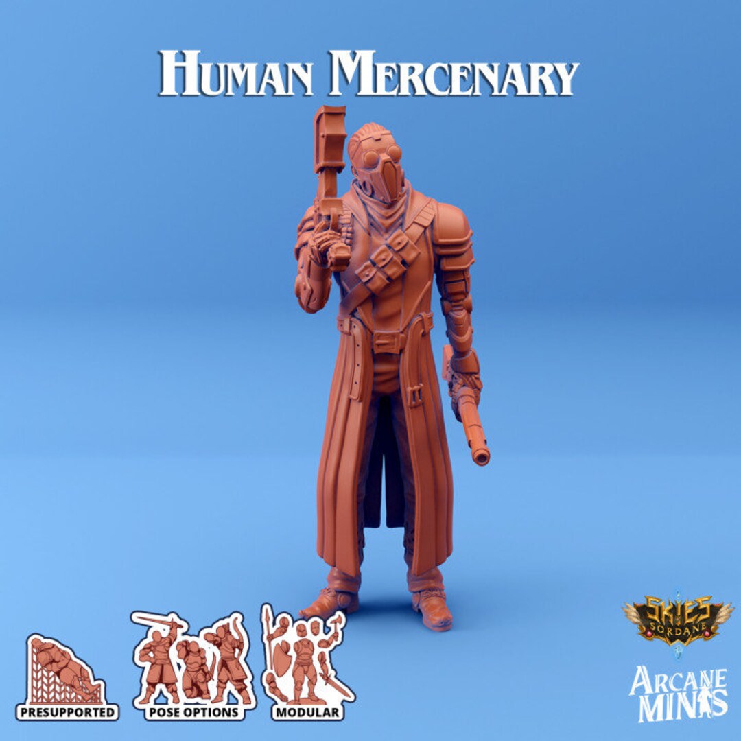 Dnd Miniature Pirate Mercenary Gunslinger Miniature for Dungeons and ...