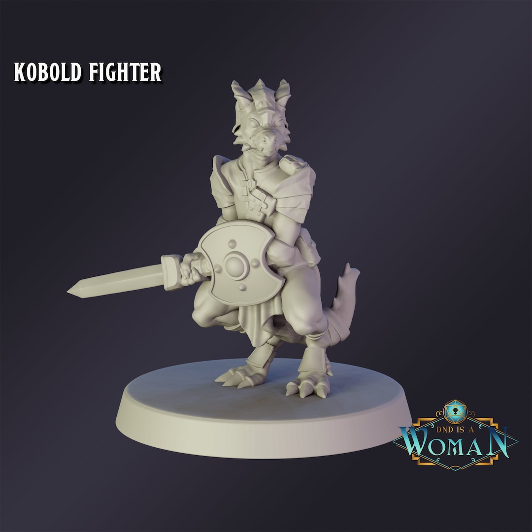 Dnd Miniature Kobold Fighter Miniature for Dungeons and Dragons Tabletop RPG Wargaming Miniature ...
