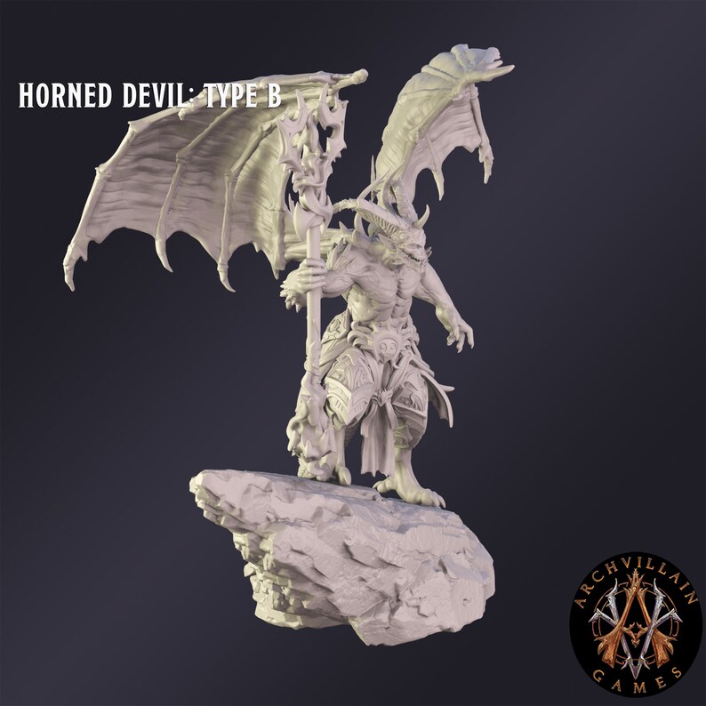 Dnd Miniature Horned Devil Miniature for Dungeons and Dragons Tabletop ...