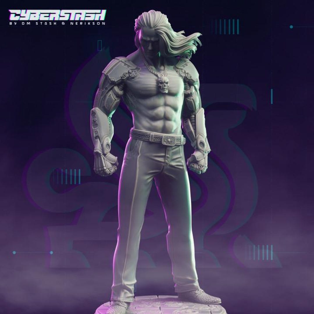 Dnd Cyberpunk Miniature Cyberpunk Gang Enforcer Miniature for Dungeons ...