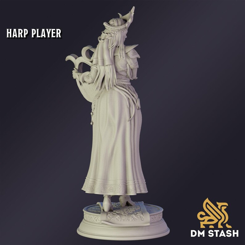 Dnd Miniature Harp Player Miniature for Dungeons and Dragons Tabletop ...