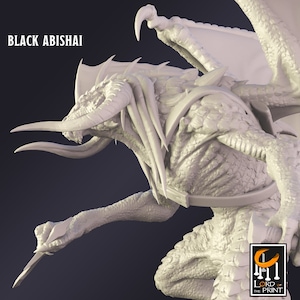 Dnd Miniature Black Abishai Miniature for Dungeons and Dragons Tabletop ...