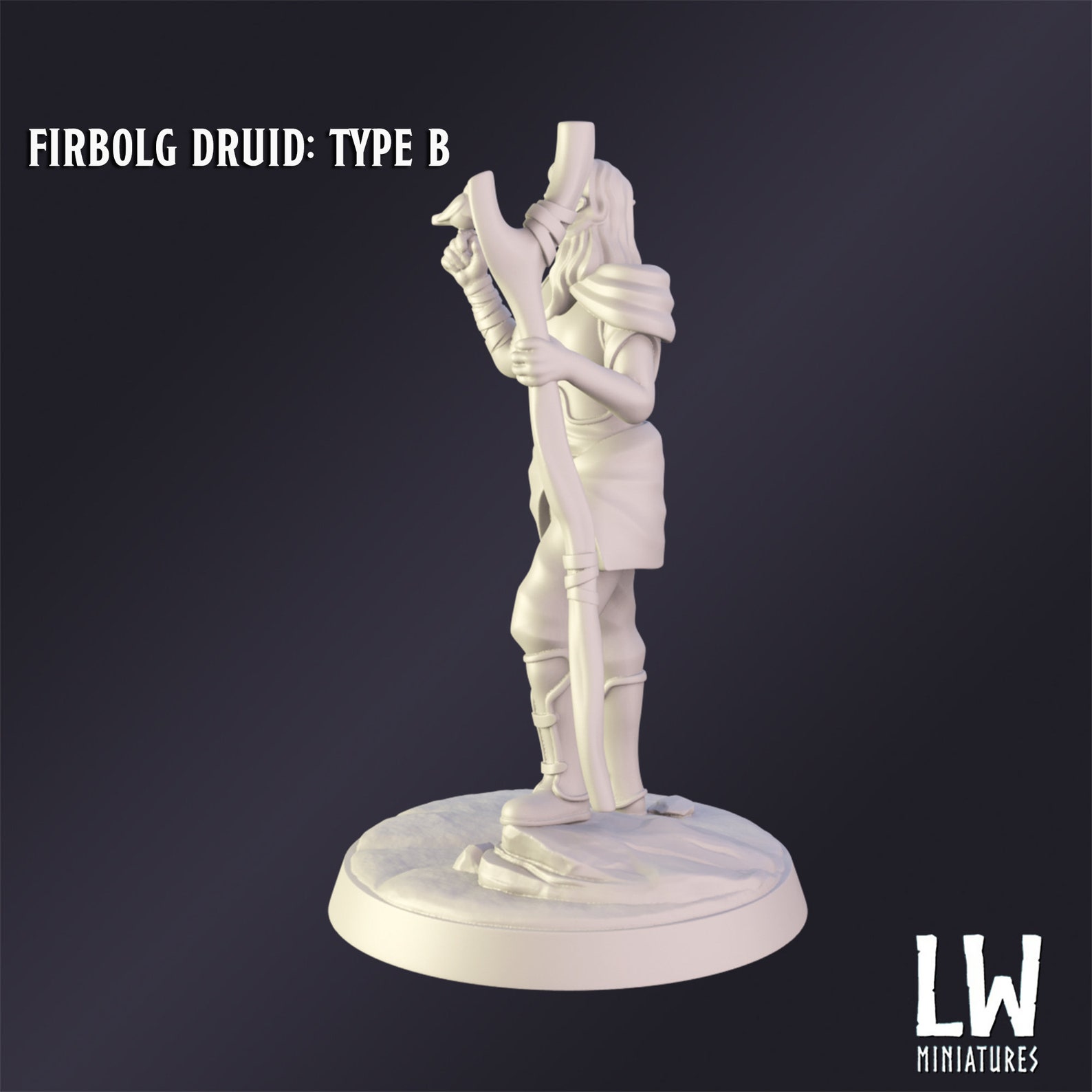 Dnd Miniature Firbolg Druid Miniature for Dungeons and Dragons Tabletop ...