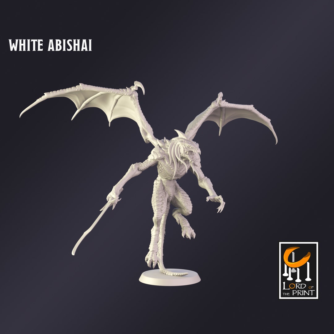 Dnd Miniature White Abishai Miniature for Dungeons and Dragons Tabletop ...