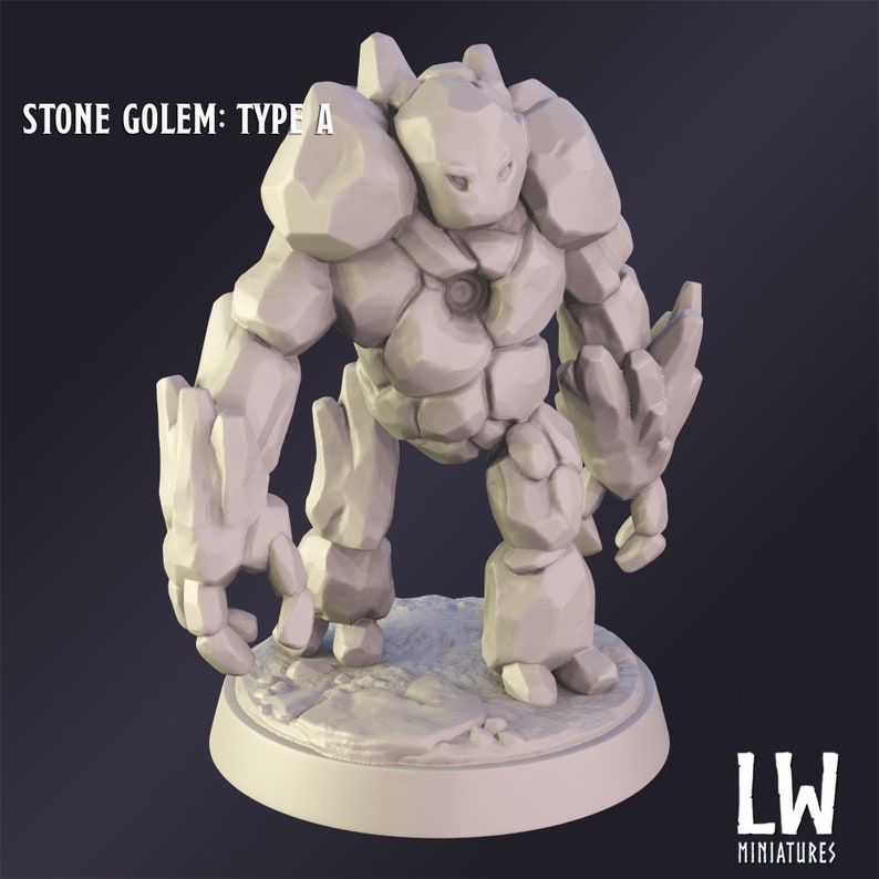 Dnd Miniature Stone Golem Miniature for Dungeons and Dragons Tabletop ...