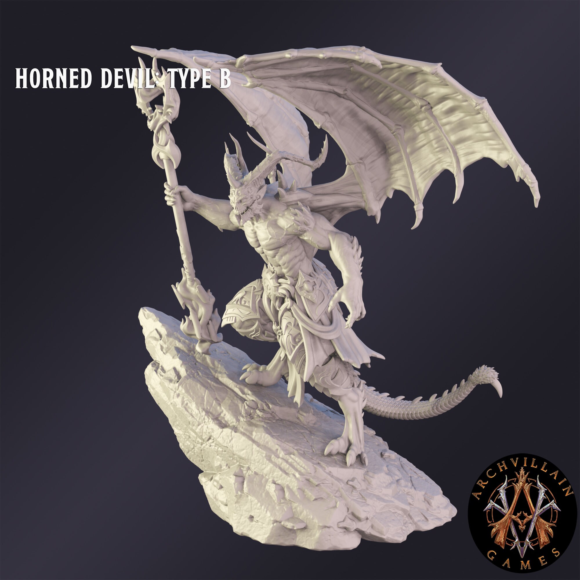 Dnd Miniature Horned Devil Miniature for Dungeons and Dragons Tabletop ...