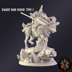 Dnd Miniature Dwarf Ram Rider Miniature for Dungeons and Dragons ...