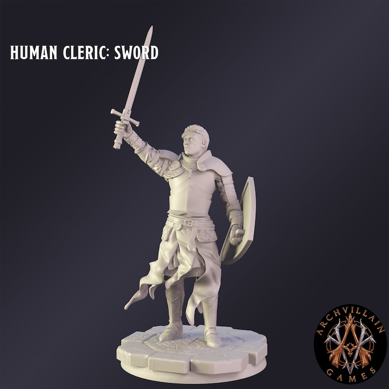 Dnd Miniature Human Cleric Miniature for Dungeons and Dragons Tabletop ...