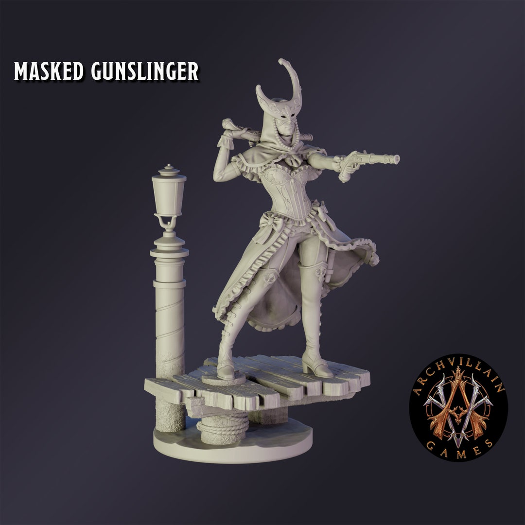 Masked Gunslinger Premium Tabletop Game Miniature From - Etsy