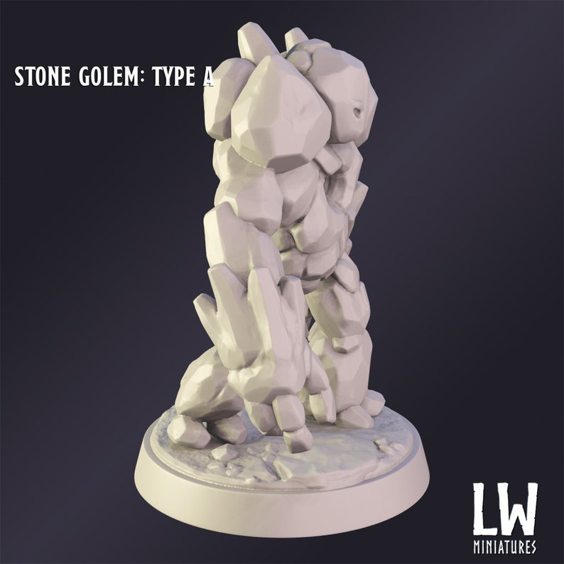 Dnd Miniature Stone Golem Miniature for Dungeons and Dragons Tabletop ...