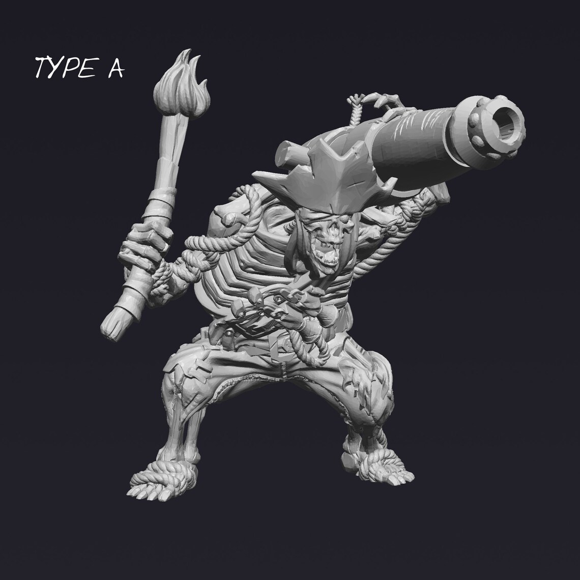 Skeleton Cannoneer Premium Tabletop Game Miniature From Cast N - Etsy