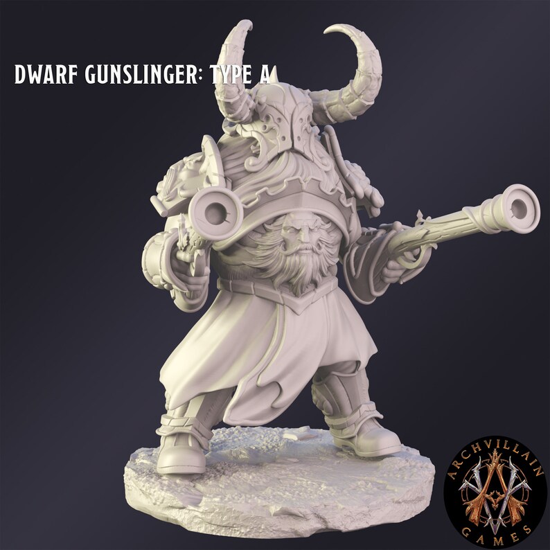 Dnd Miniature Dwarf Gunslinger Miniature for Dungeons and Dragons ...