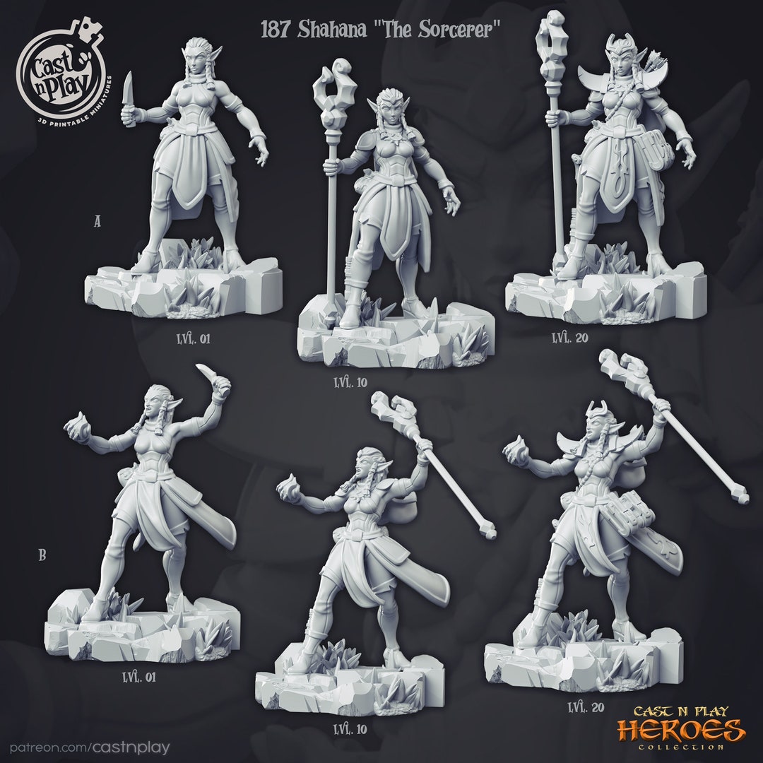 Dnd Miniature Elf Sorcerer Miniature for Dungeons and Dragons Tabletop ...