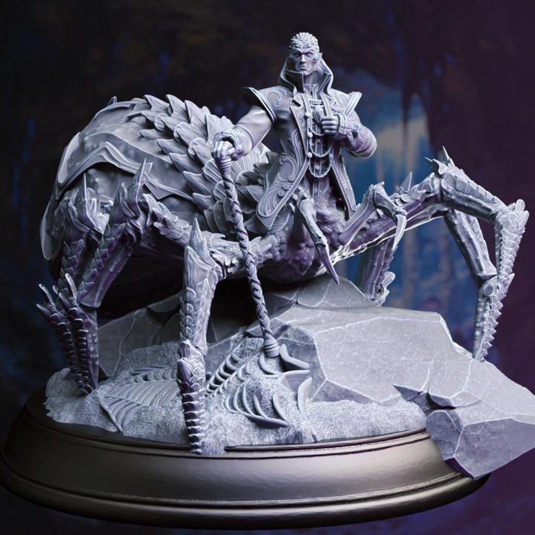 Dnd Miniature Dark Elf Drider Noble Miniature for Dungeons and Dragons ...
