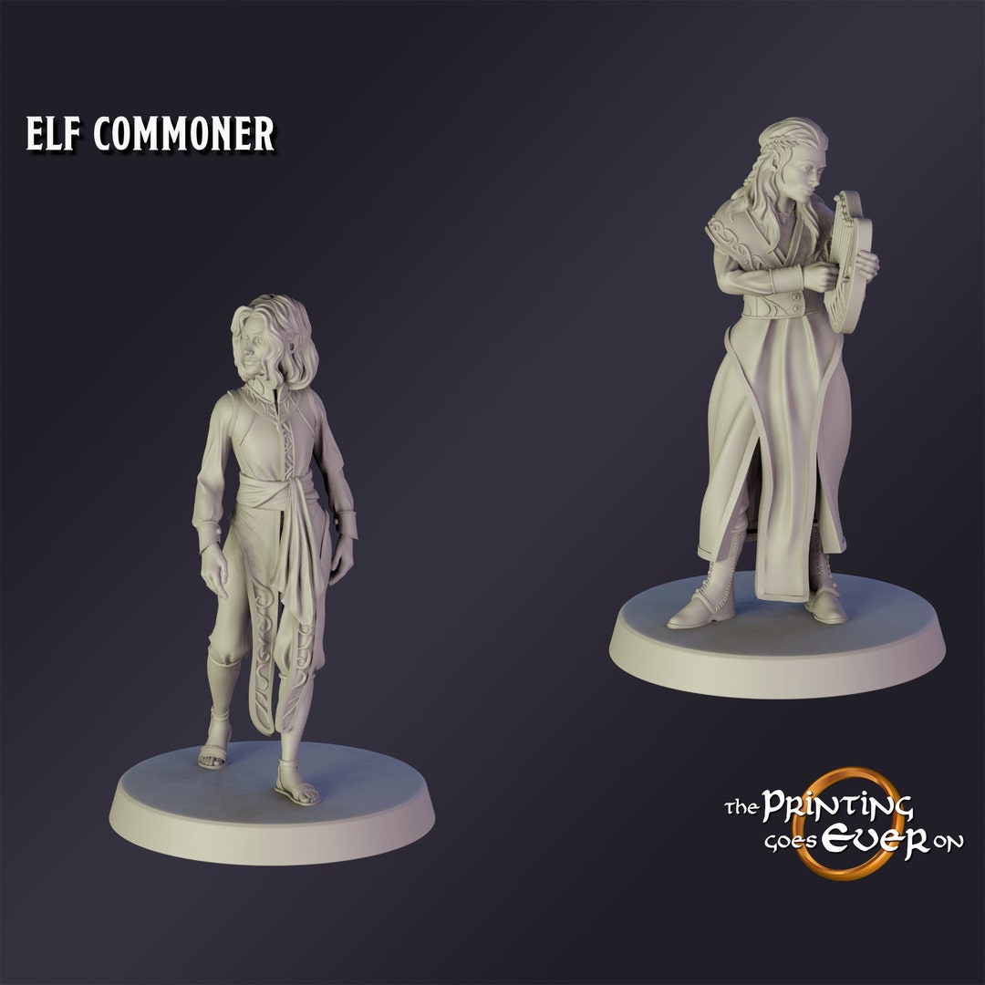 Dnd Miniature Elf Commoner Premium Tabletop Game Miniature From the ...