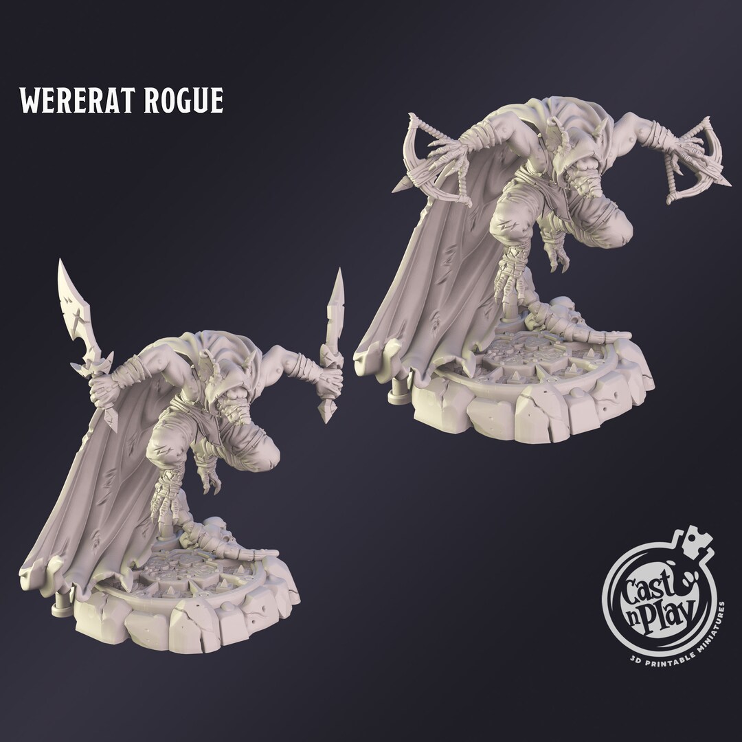 Wererat Rogue Premium Tabletop Game Miniature From Cast N Play ...