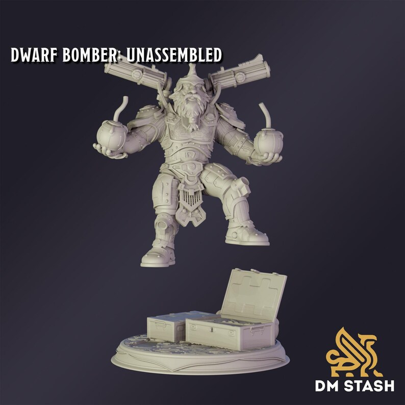 Dnd Miniature Dwarf Bomber Miniature for Dungeons and Dragons Tabletop ...
