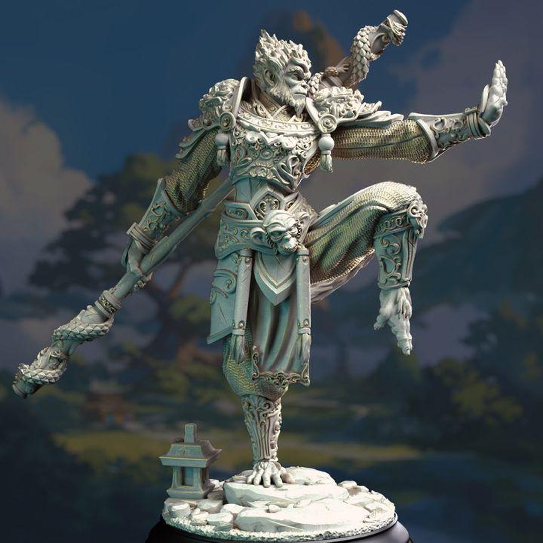 Dnd Miniature Monkey Kin Monk Wukong Miniature for Dungeons and Dragons ...