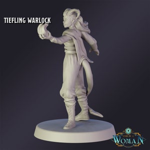 Dnd Miniature Tiefling Warlock Miniature for Dungeons and Dragons Tabletop RPG Wargaming ...