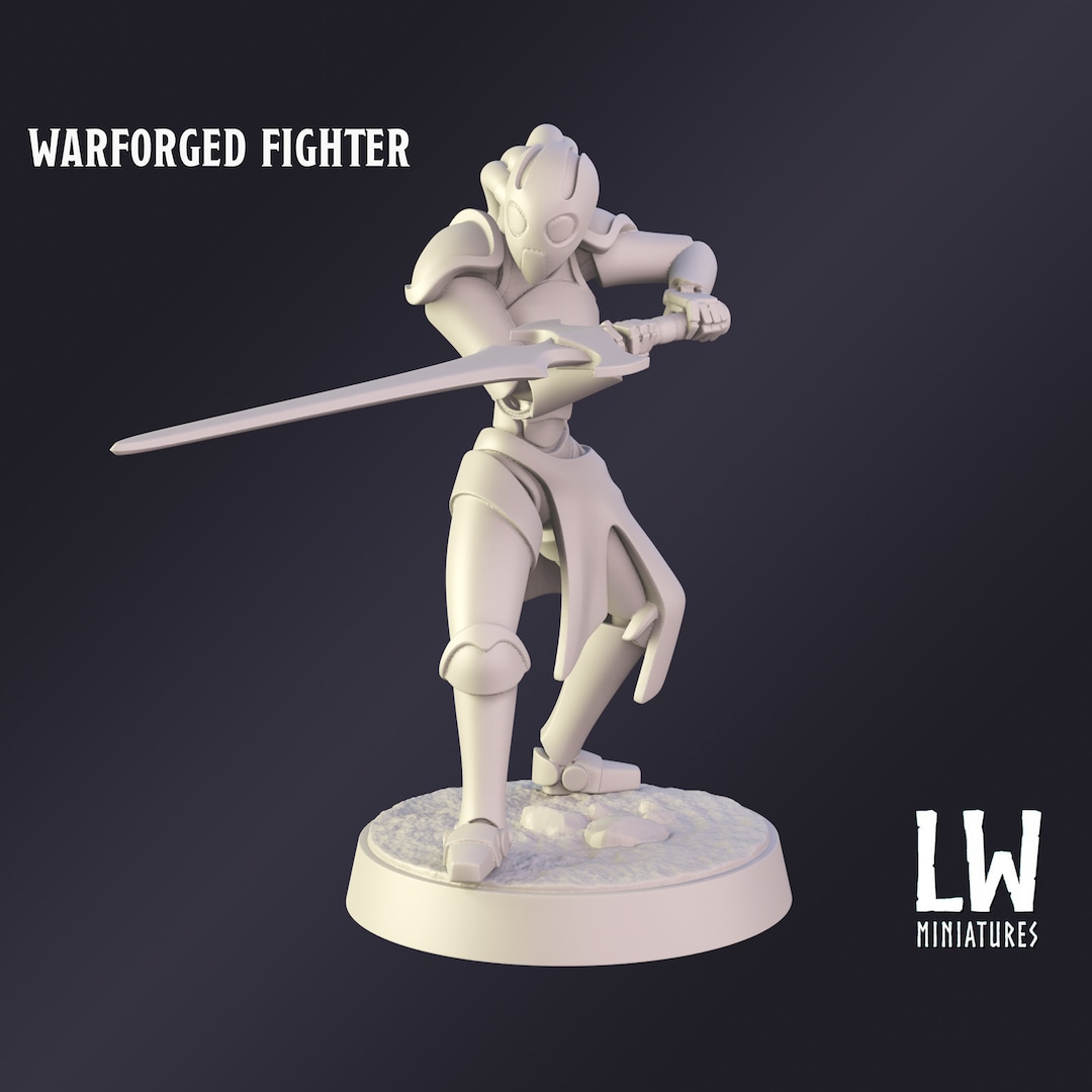 Dnd Miniature Warforged Fighter Miniature for Dungeons and Dragons ...