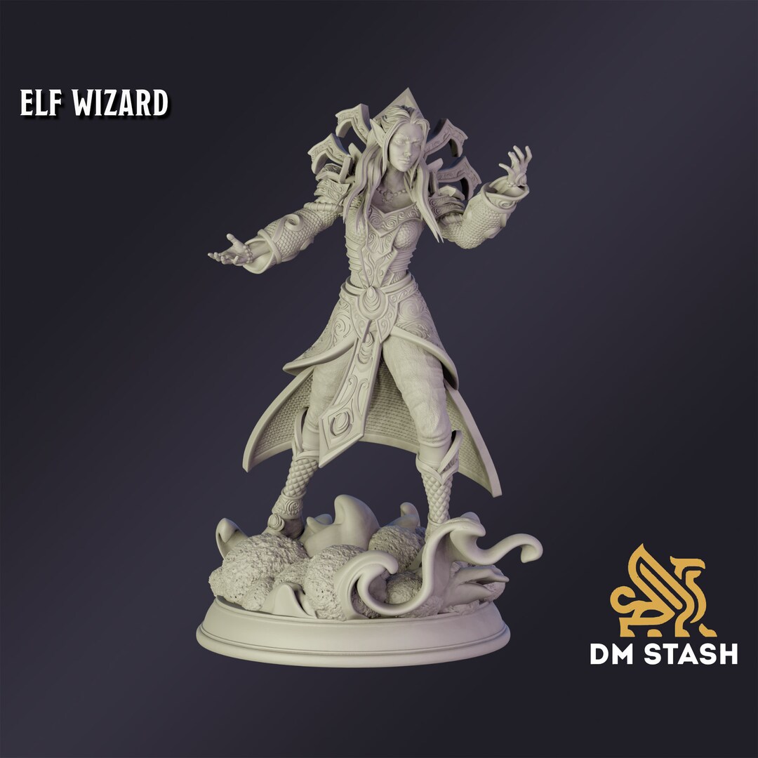 Dnd Miniature Elf Wizard Miniature for Dungeons and Dragons Tabletop ...