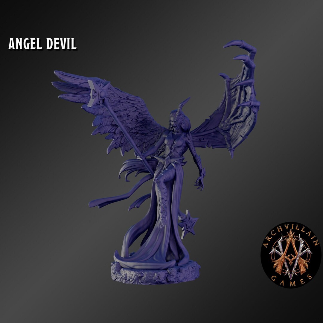 Dnd Miniature Angel Devil Miniature for Dungeons and Dragons Tabletop ...