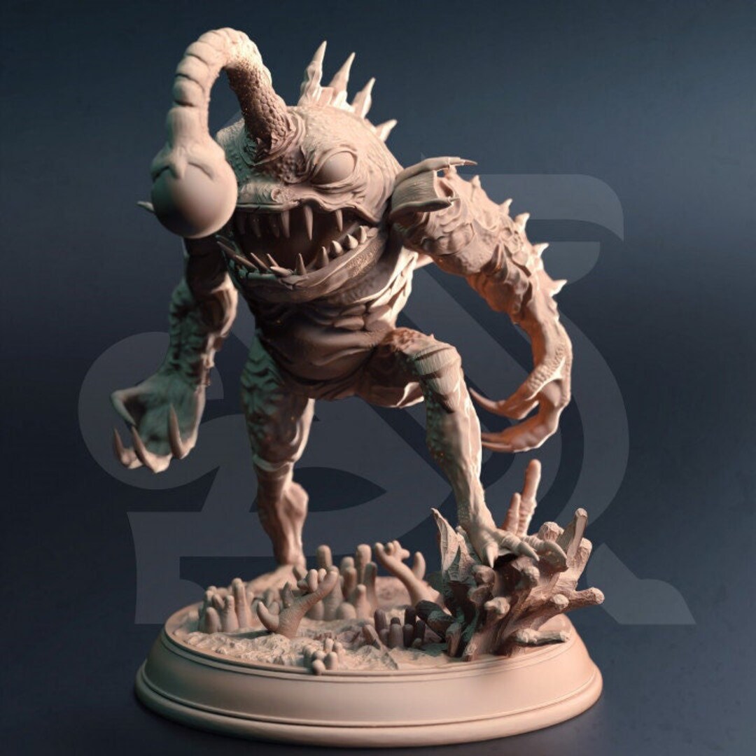 Dnd Miniature Angler Fish Abomination Miniature for Dungeons and ...