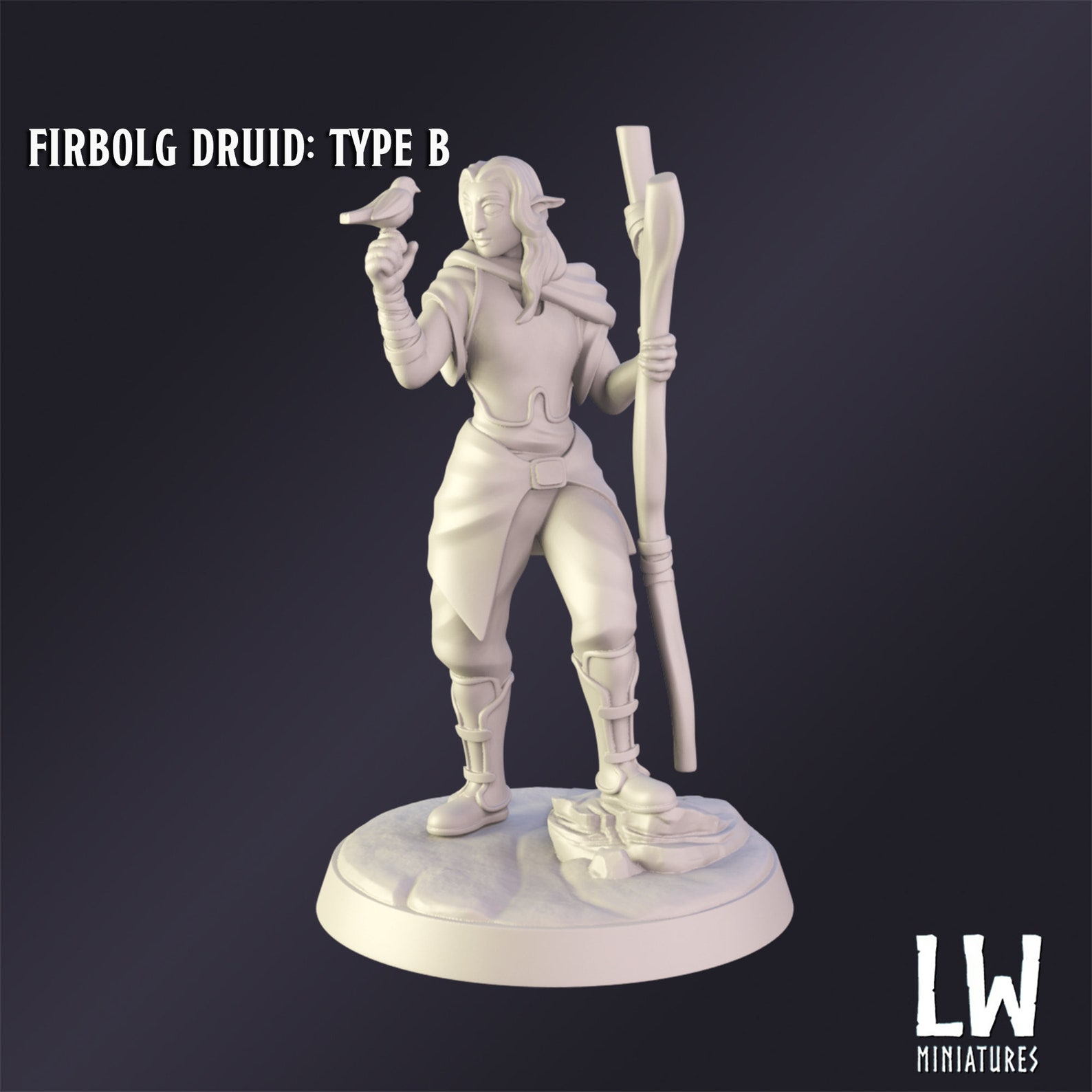 Dnd Miniature Firbolg Druid Miniature for Dungeons and Dragons Tabletop ...