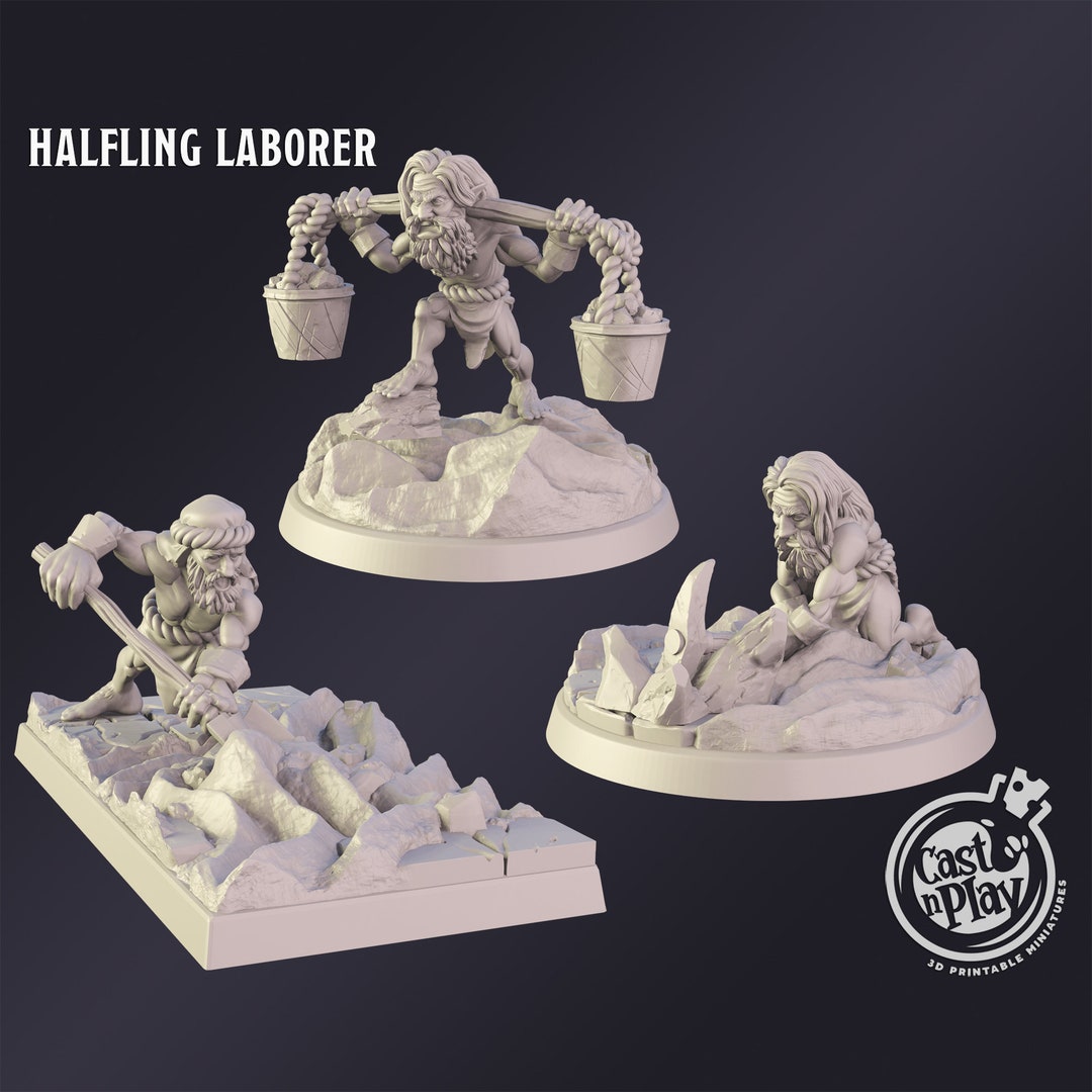 Dnd Miniature Halfling Laborer Miniature for Dungeons and Dragons ...