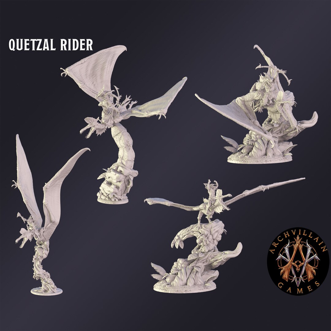 Dnd Miniature Quetzal Rider Miniature for Dungeons and Dragons Tabletop ...