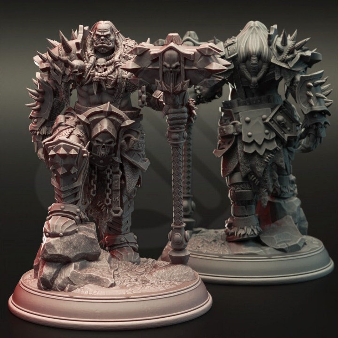 Dnd Miniature Orc Warchief Miniature for Dungeons and Dragons Tabletop ...