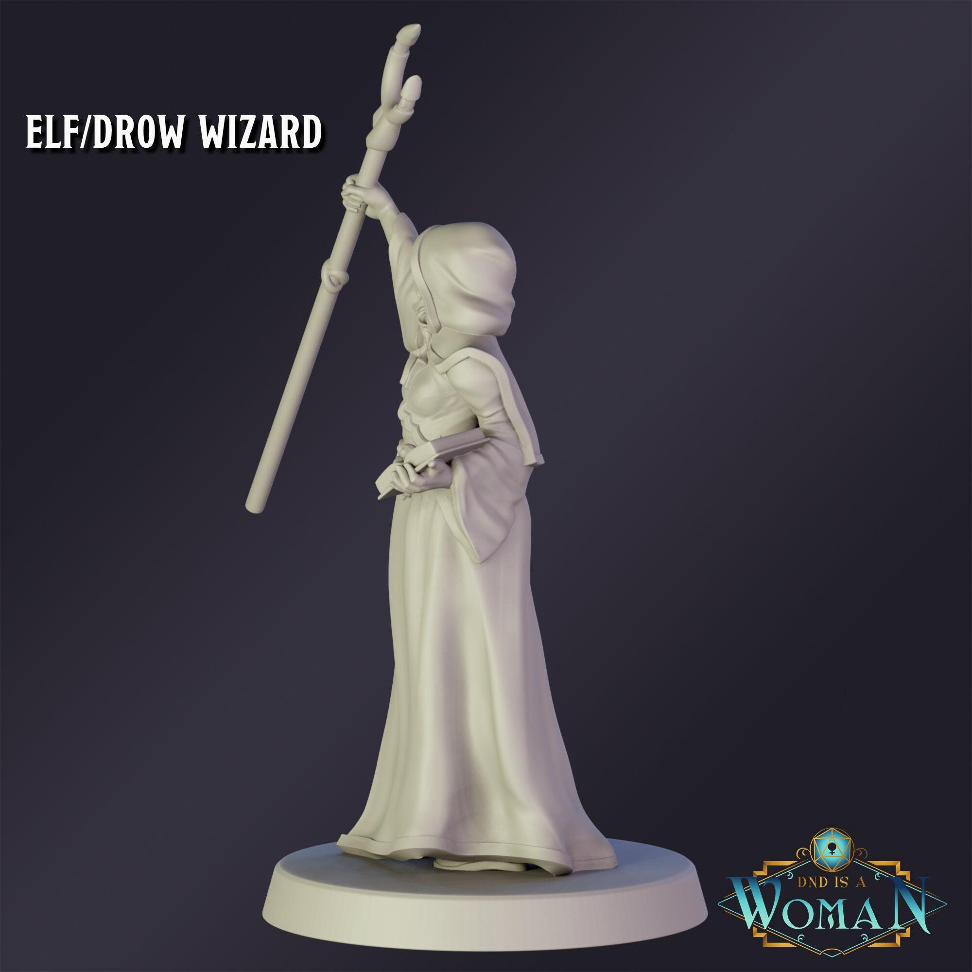 Dnd Miniature Drow Wizard Miniature for Dungeons and Dragons Tabletop ...