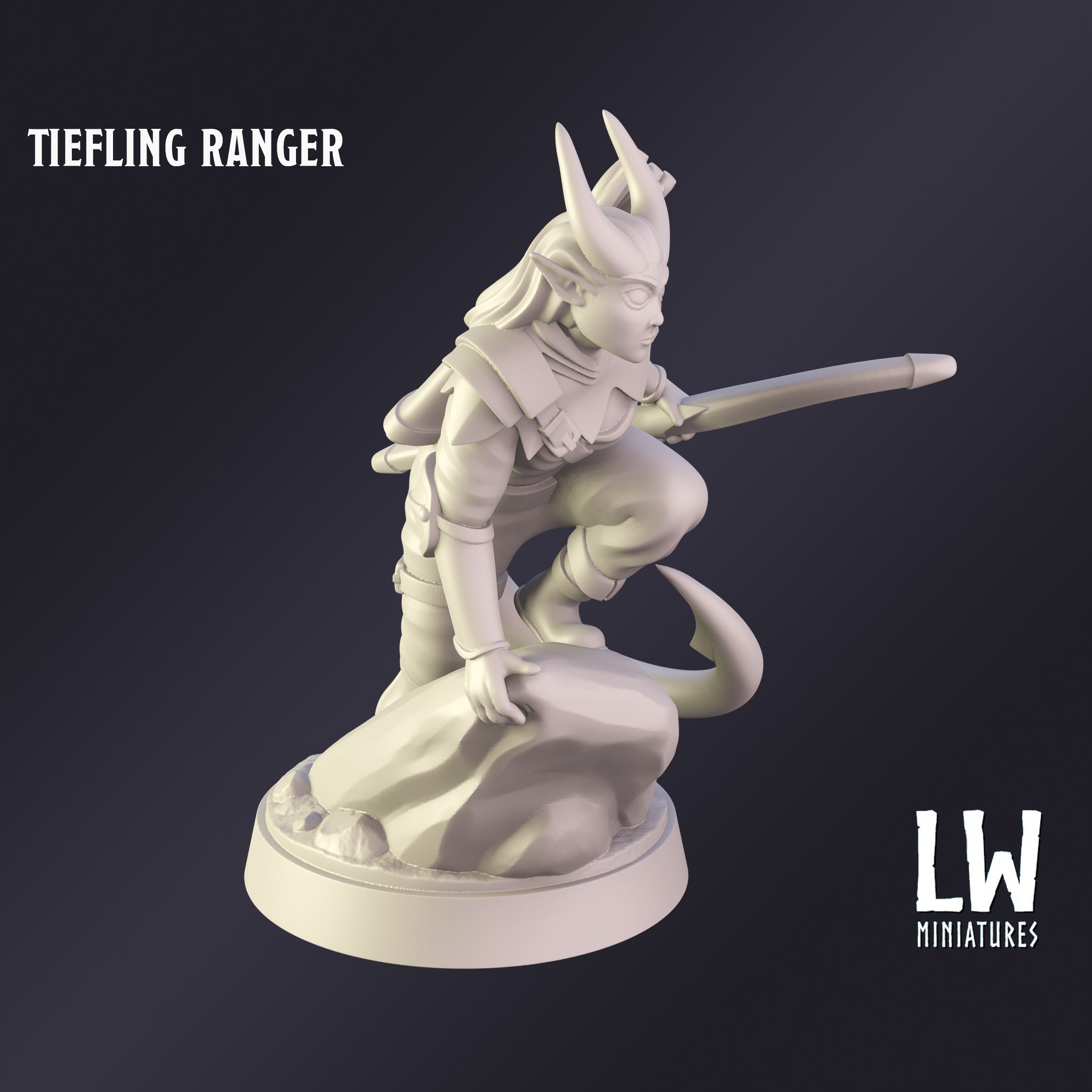 Tiefling Ranger Premium Tabletop Game Miniature From Lost - Etsy