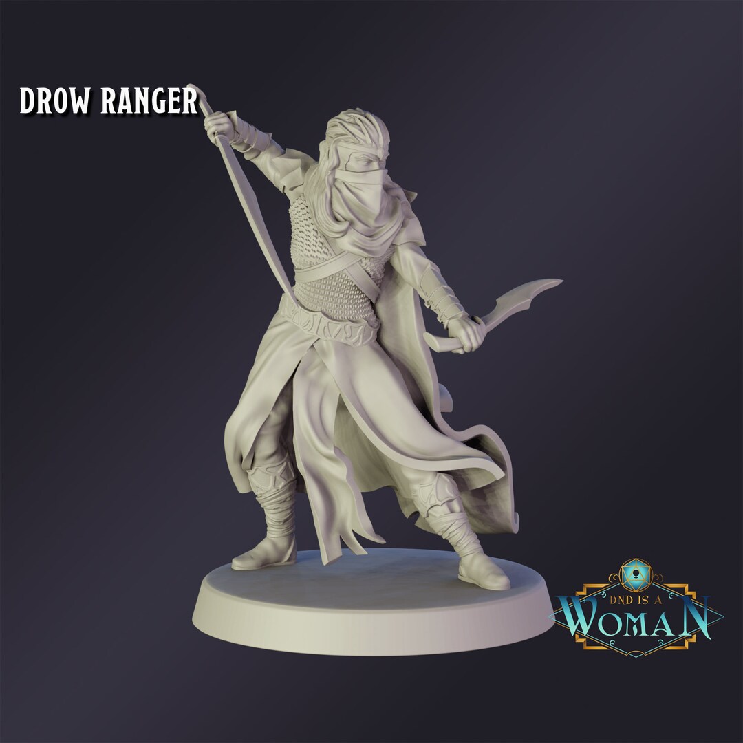 Dnd Miniature Drow Ranger Miniature for Dungeons and Dragons Tabletop ...