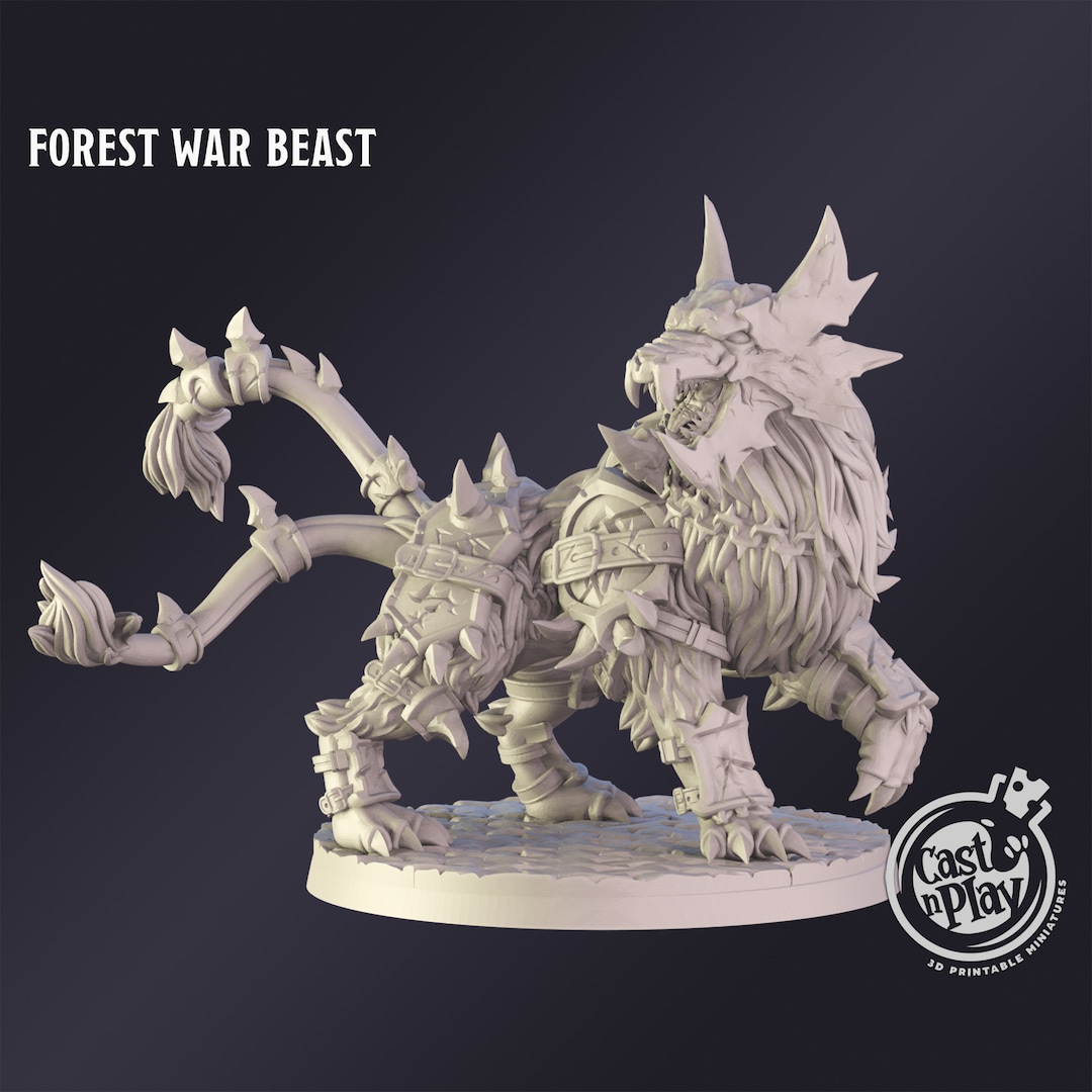 Dnd Miniature Forest War Beast Miniature for Dungeons and Dragons ...