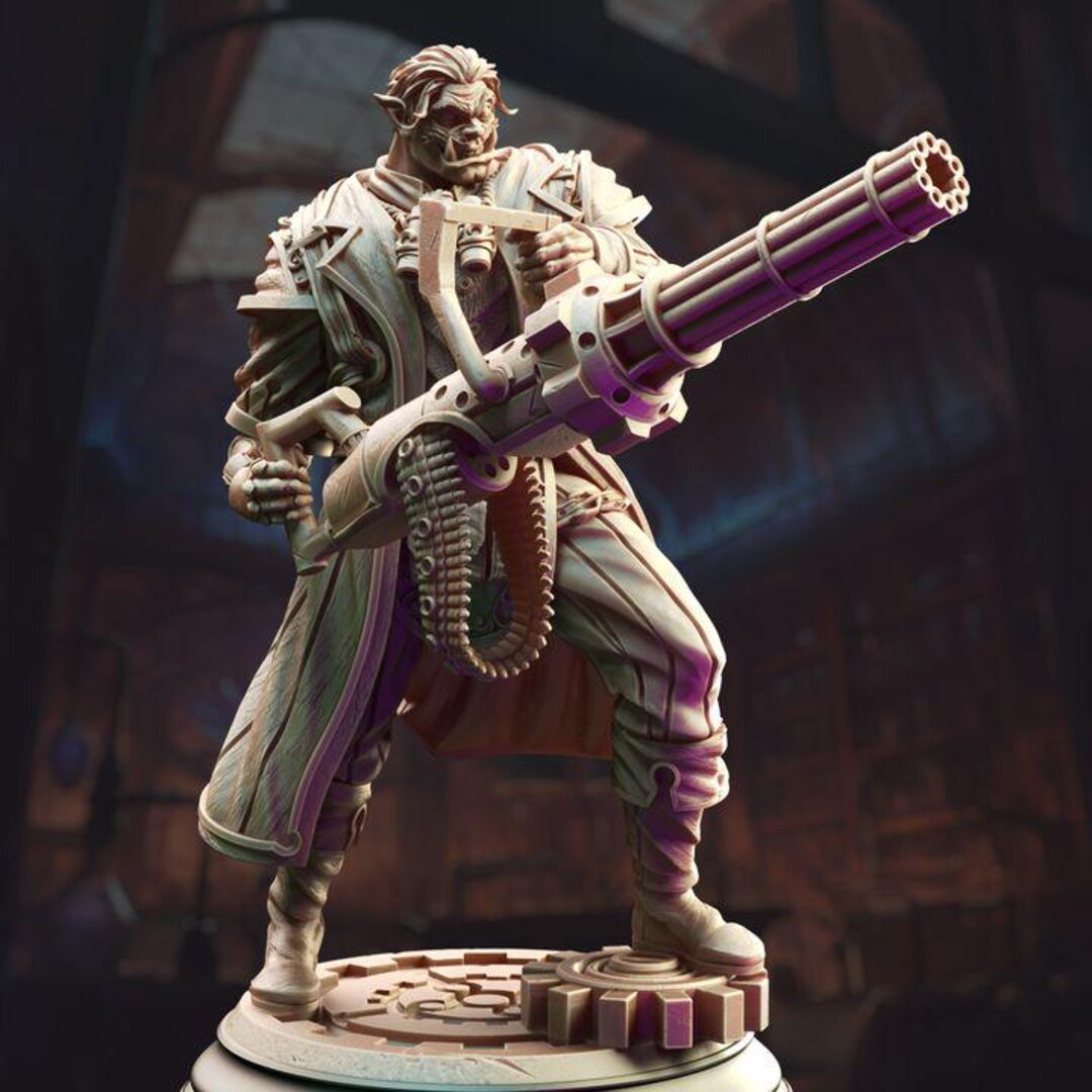 Dnd Miniature Orc Heavy Gunner Artificer Miniature for Dungeons and ...