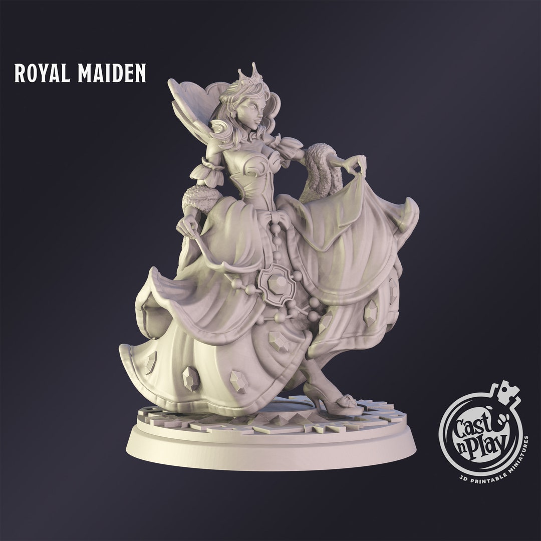 Dnd Miniature Royal Maiden Miniature for Dungeons and Dragons Tabletop ...