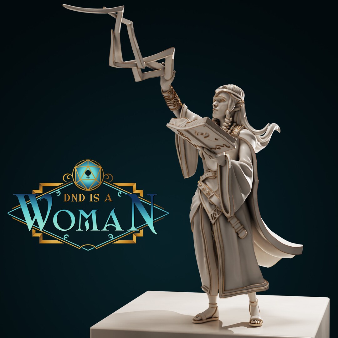 Dnd Miniature Elf Elemental Wizard Miniature for Dungeons and Dragons ...