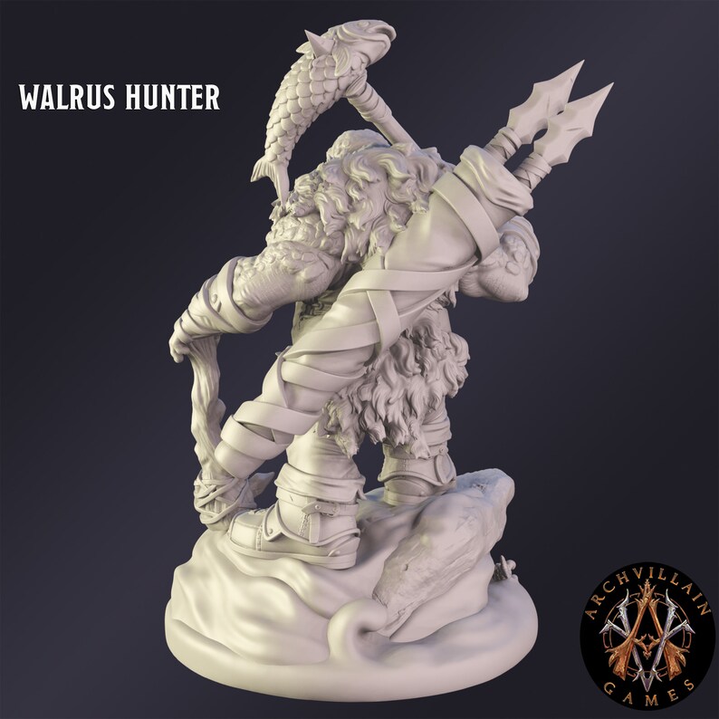 Dnd Miniature Walrus Hunter Miniature for Dungeons and Dragons Tabletop ...