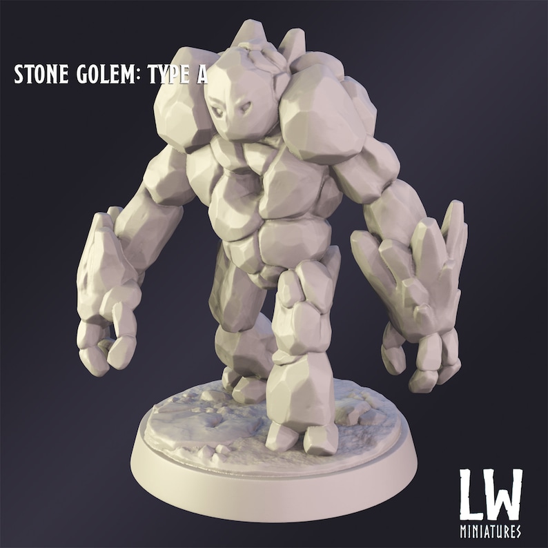 Dnd Miniature Stone Golem Miniature for Dungeons and Dragons Tabletop ...